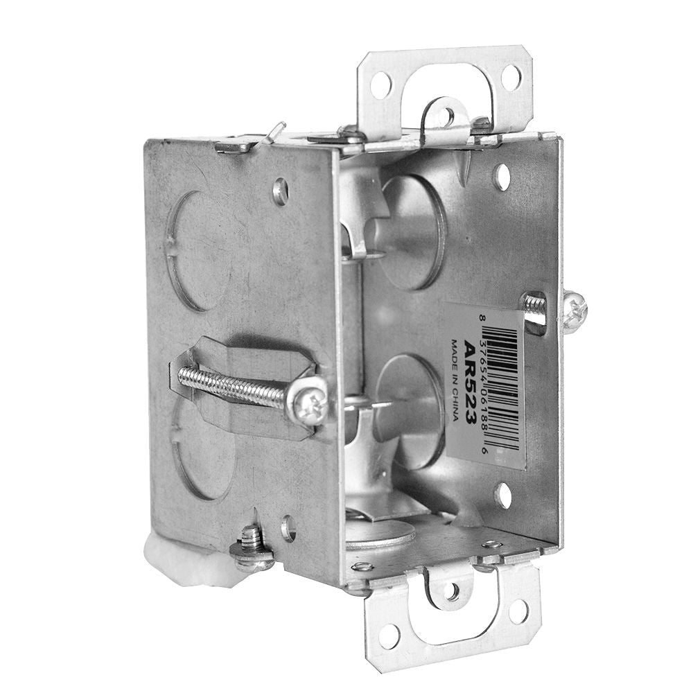 Ammo AR523 3 x 2 In. Switch Box, 2-1/2 In. Deep Galvanized Steel Elect ...
